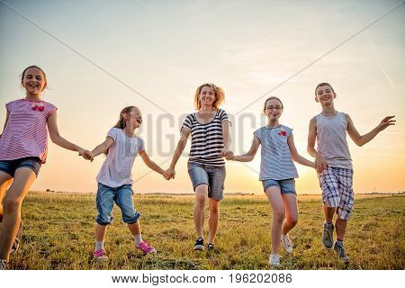 Mother Four Kids Image & Photo (Free Trial) | Bigstock