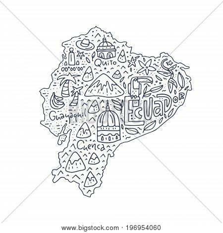 Vector y foto Cartoon Map Ecuador (prueba gratis) | Bigstock