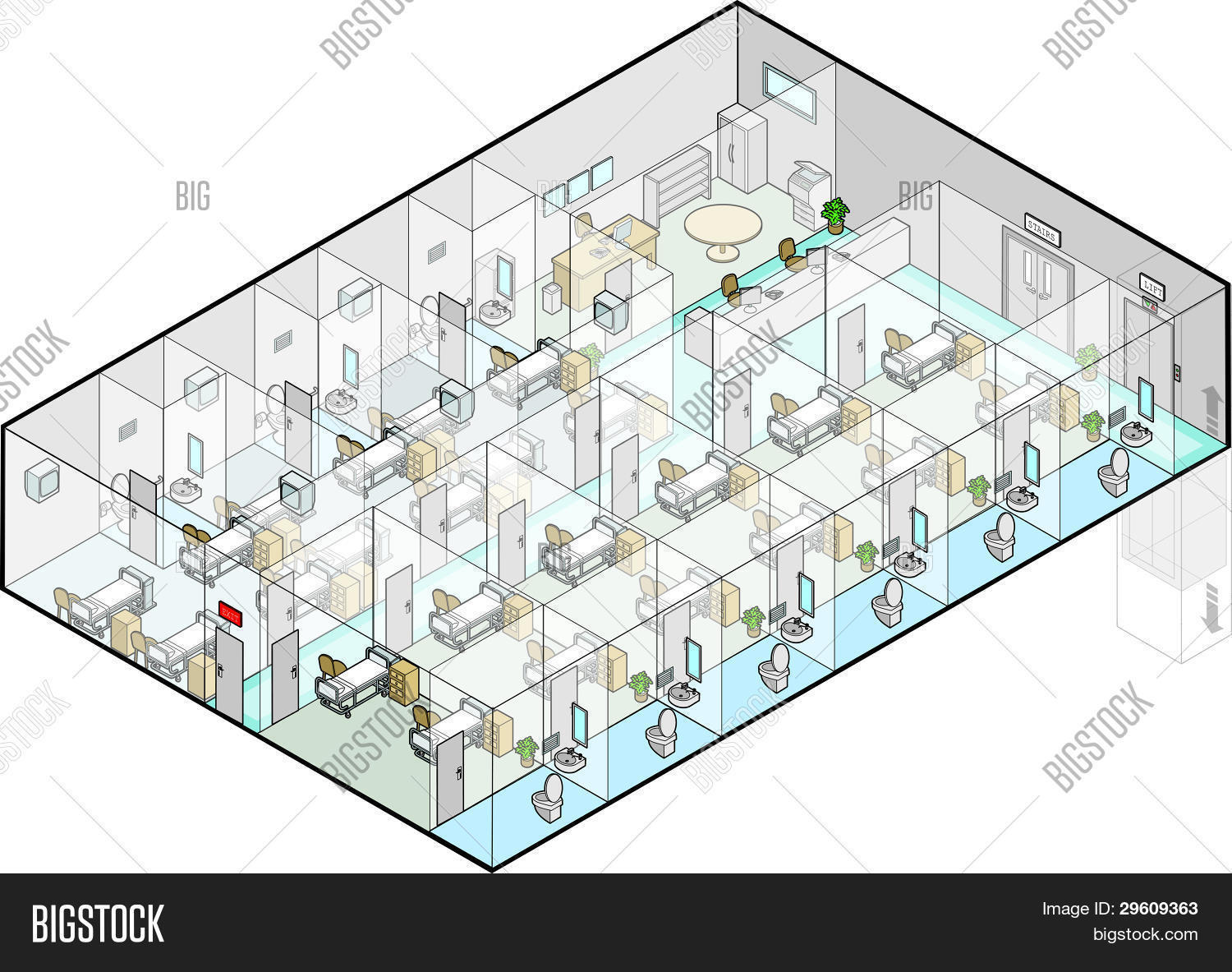 Hospital Wards Vector Vector & Photo (Free Trial) | Bigstock