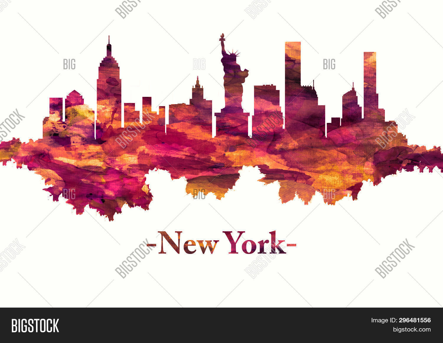 Red Skyline New York Image & Photo (Free Trial) | Bigstock