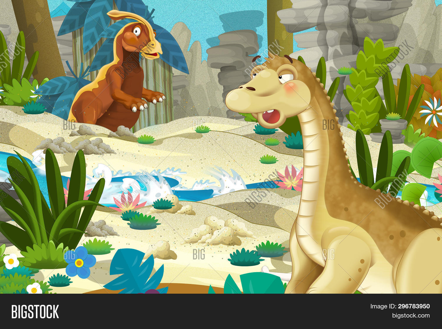 Cartoon Scene Dinosaur Image & Photo (Free Trial) | Bigstock