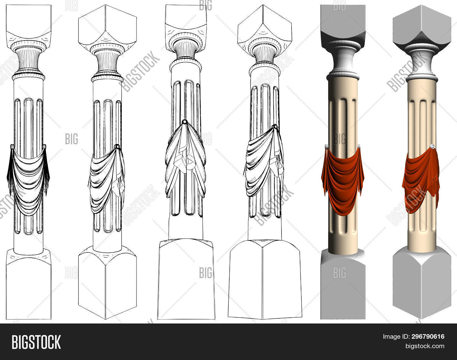 Ancient Column Vector Vector & Photo (Free Trial) | Bigstock