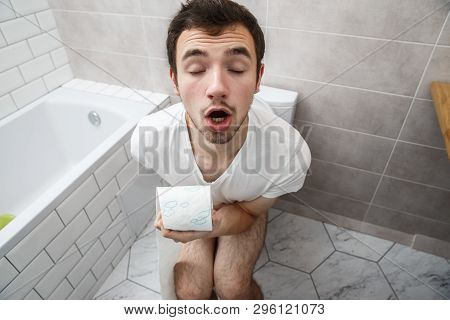 Guy Sitting On Toilet Image & Photo (Free Trial) | Bigstock