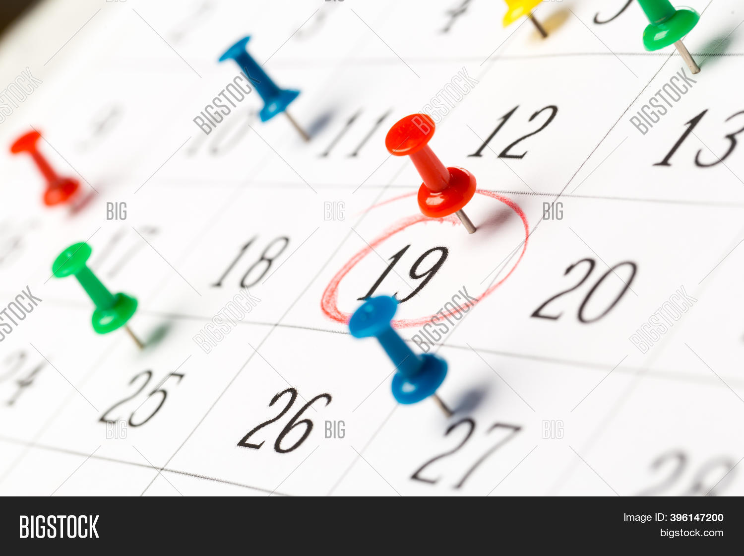 Push Pins On Calendar Image & Photo (Free Trial) | Bigstock