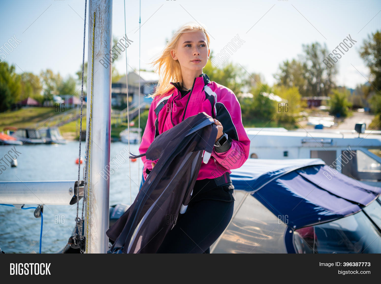 Cute Girl On Boat Dock Image & Photo (Free Trial) | Bigstock