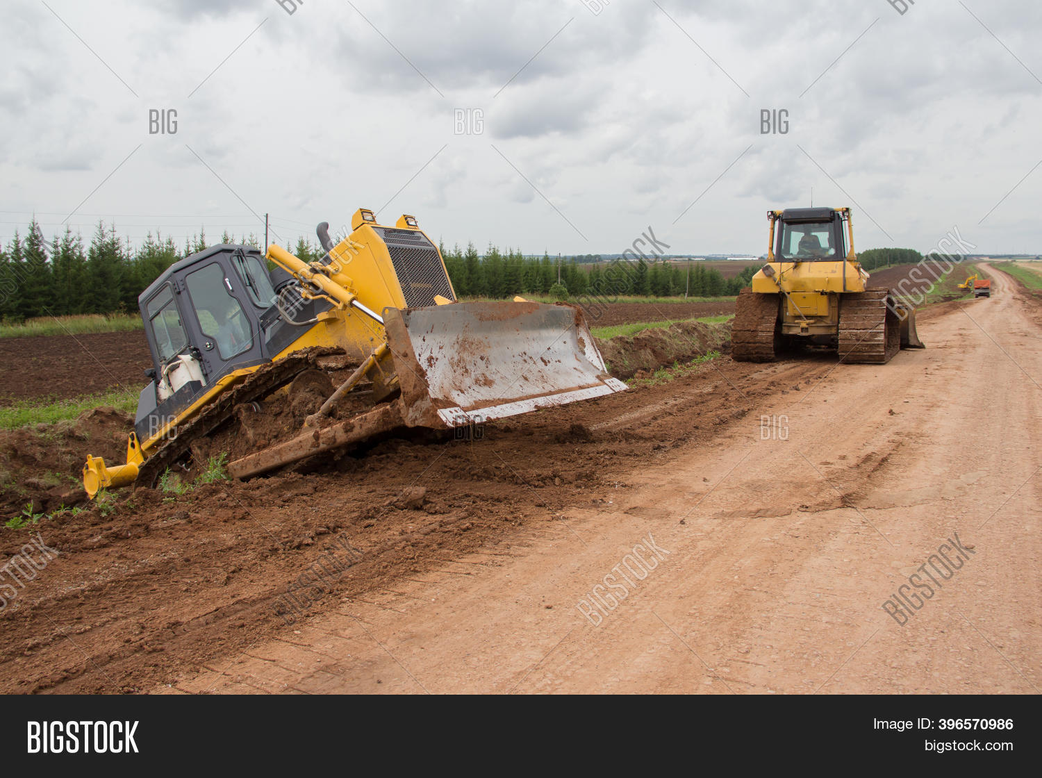 Bulldozer During Road Image & Photo (Free Trial) | Bigstock