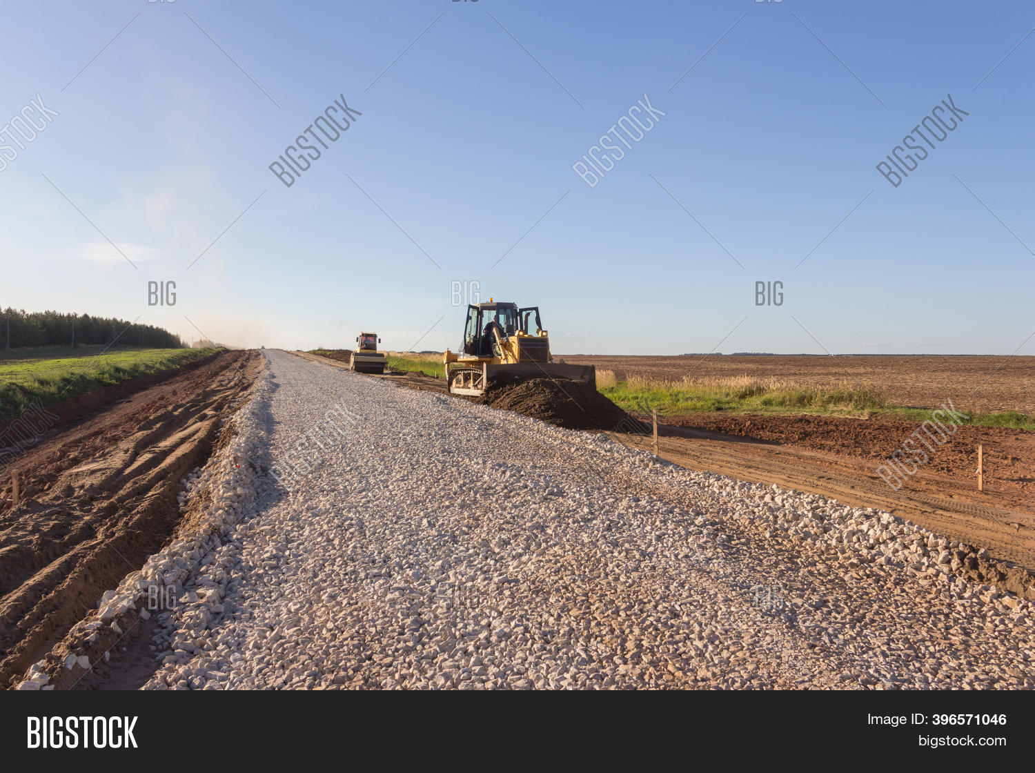 Bulldozer During Road Image & Photo (Free Trial) | Bigstock