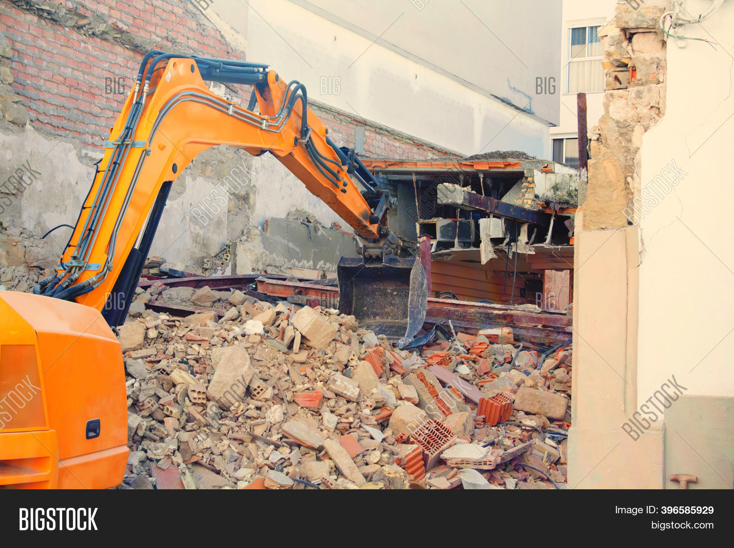 Excavator Destroys Old Image & Photo (Free Trial) | Bigstock