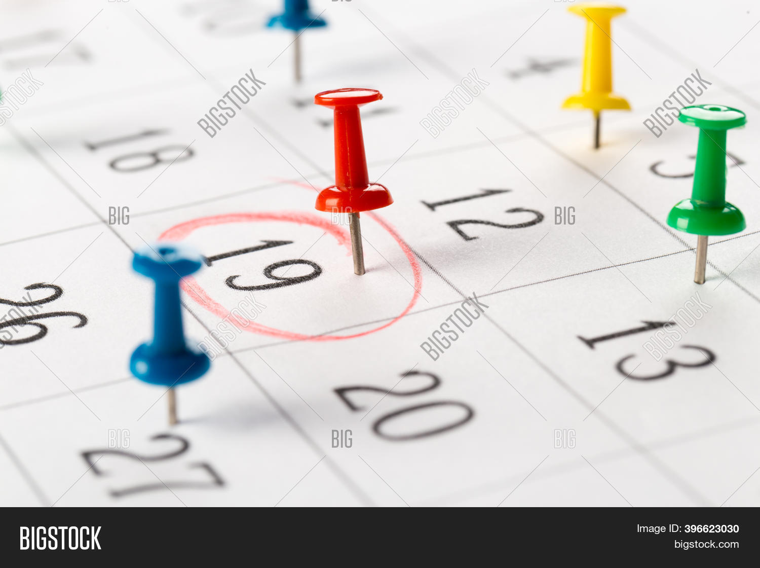 Push Pins On Calendar Image & Photo (Free Trial) | Bigstock