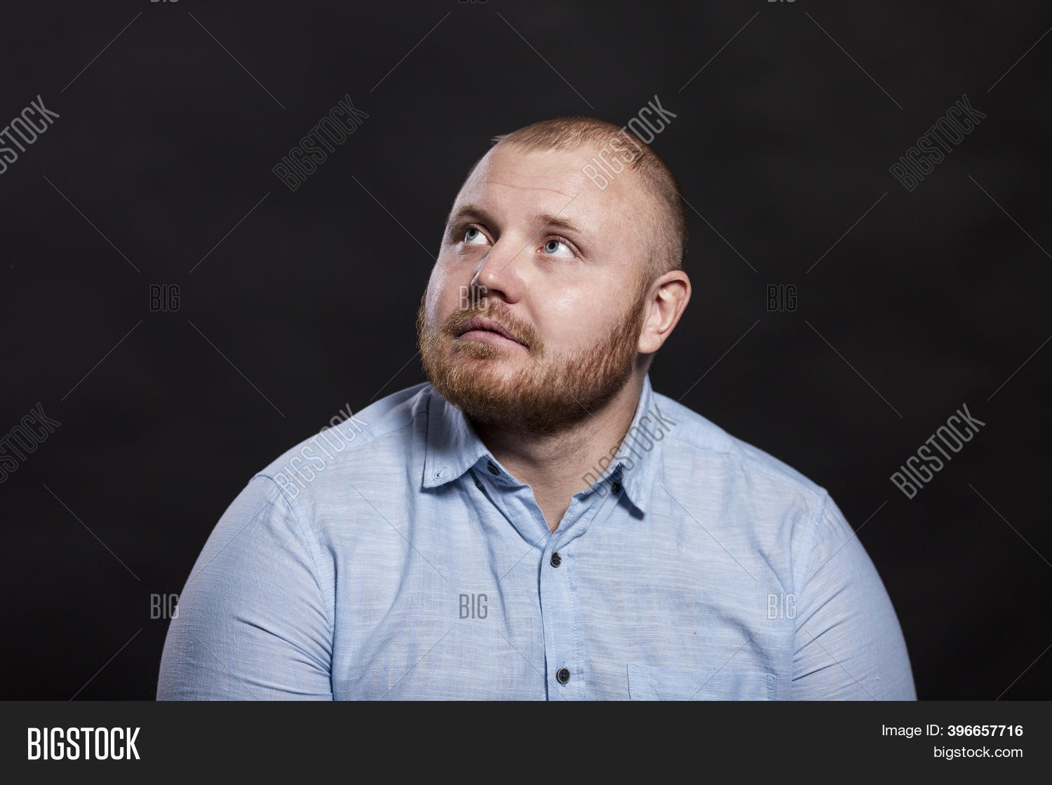 Fat Man Blue Shirt Image & Photo (Free Trial) | Bigstock