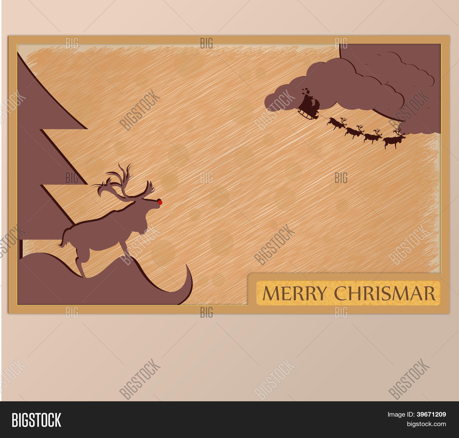 Christmas Card Frame Vector & Photo (Free Trial) | Bigstock