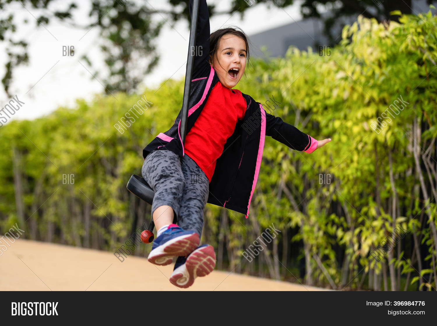 Little Girl On Bungee Image & Photo (Free Trial) | Bigstock