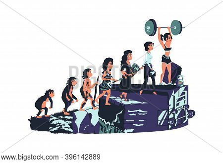 Woman Evolution Time Vector & Photo (Free Trial) | Bigstock