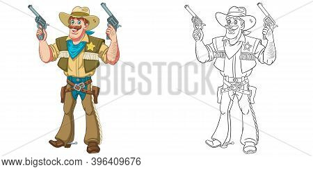 Coloring Page Sheriff Vector & Photo (Free Trial) | Bigstock