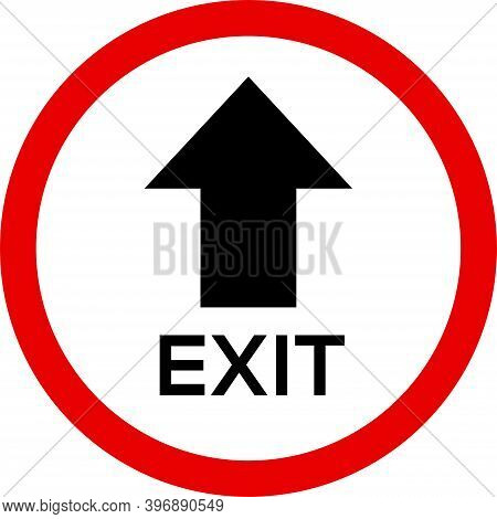 Exit Arrow Sign. Red Vector & Photo (Free Trial) | Bigstock