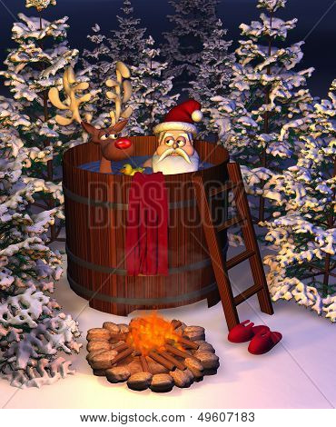 Hot Tub Santa Scene Image & Photo (Free Trial) | Bigstock