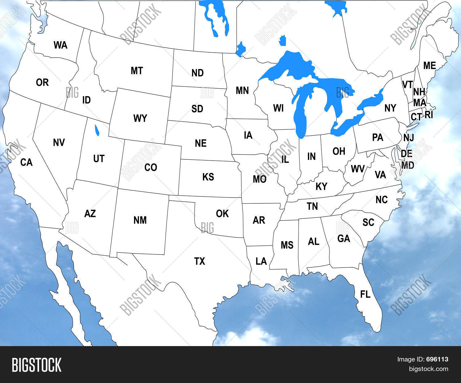 Us America States Map Image & Photo (Free Trial) | Bigstock
