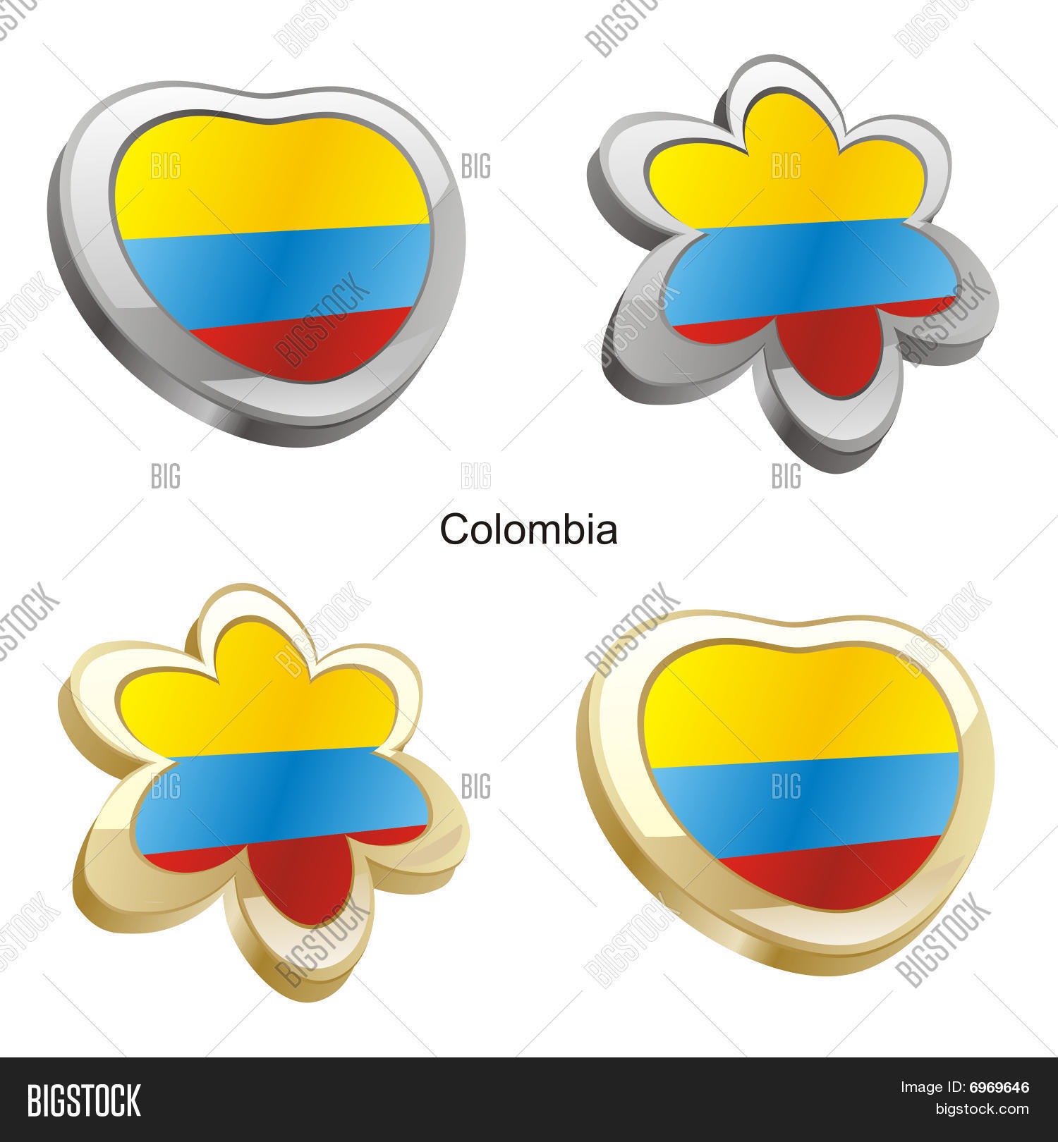 Colombia Flag Heart Vector & Photo (Free Trial) | Bigstock