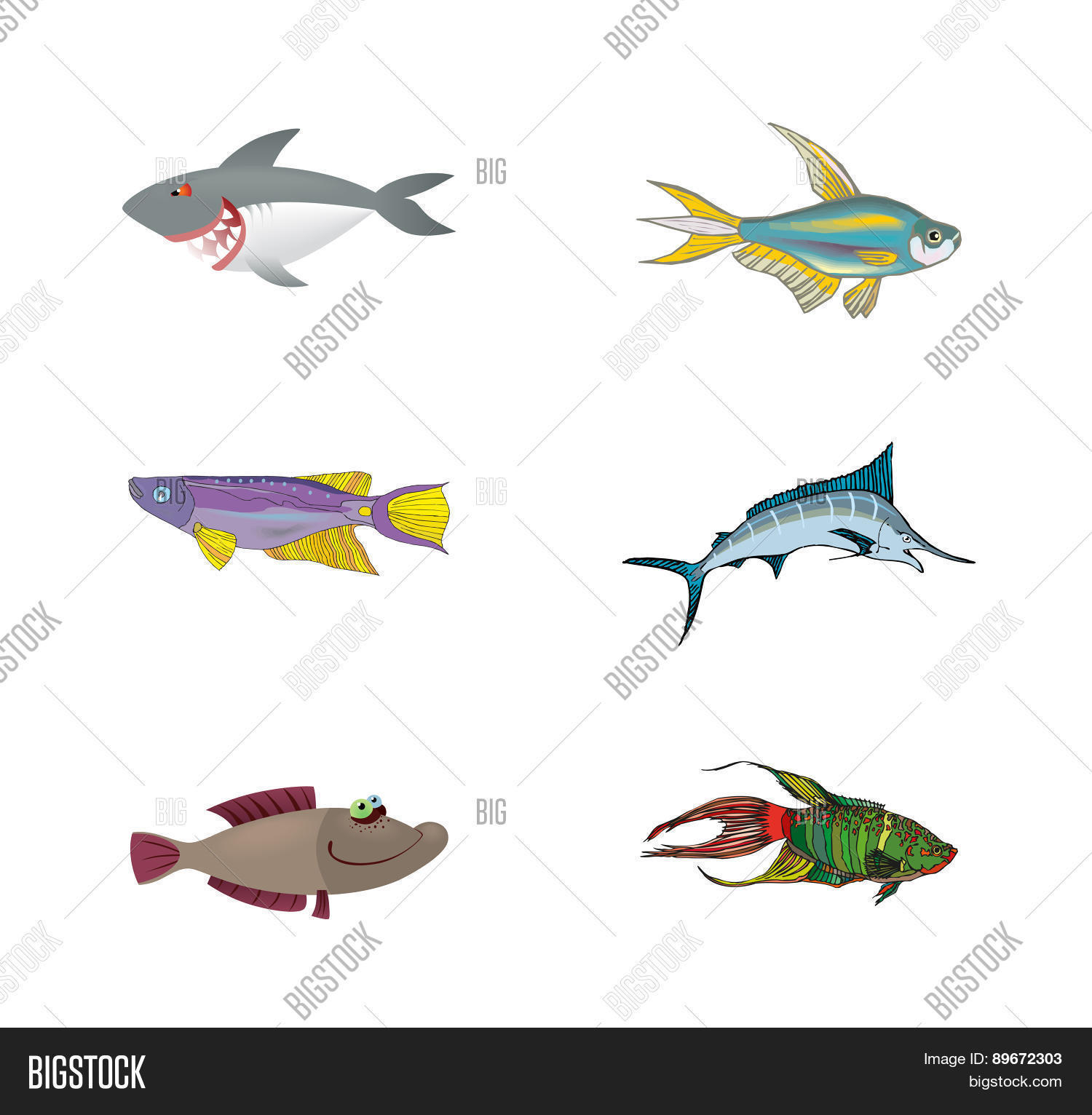 Fish Collection Vector & Photo (Free Trial) | Bigstock