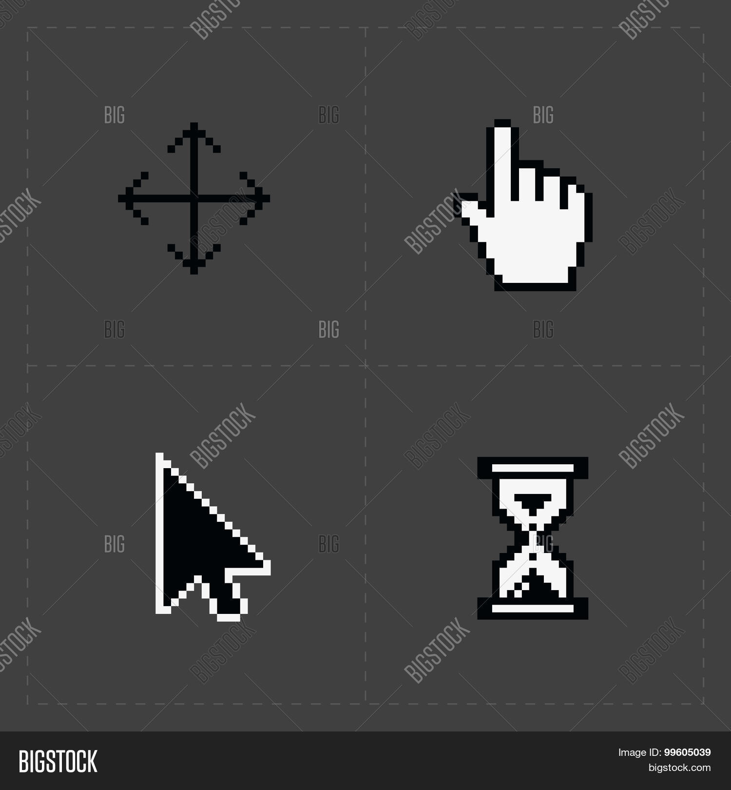Pixel Cursors Icons Vector & Photo (Free Trial) | Bigstock
