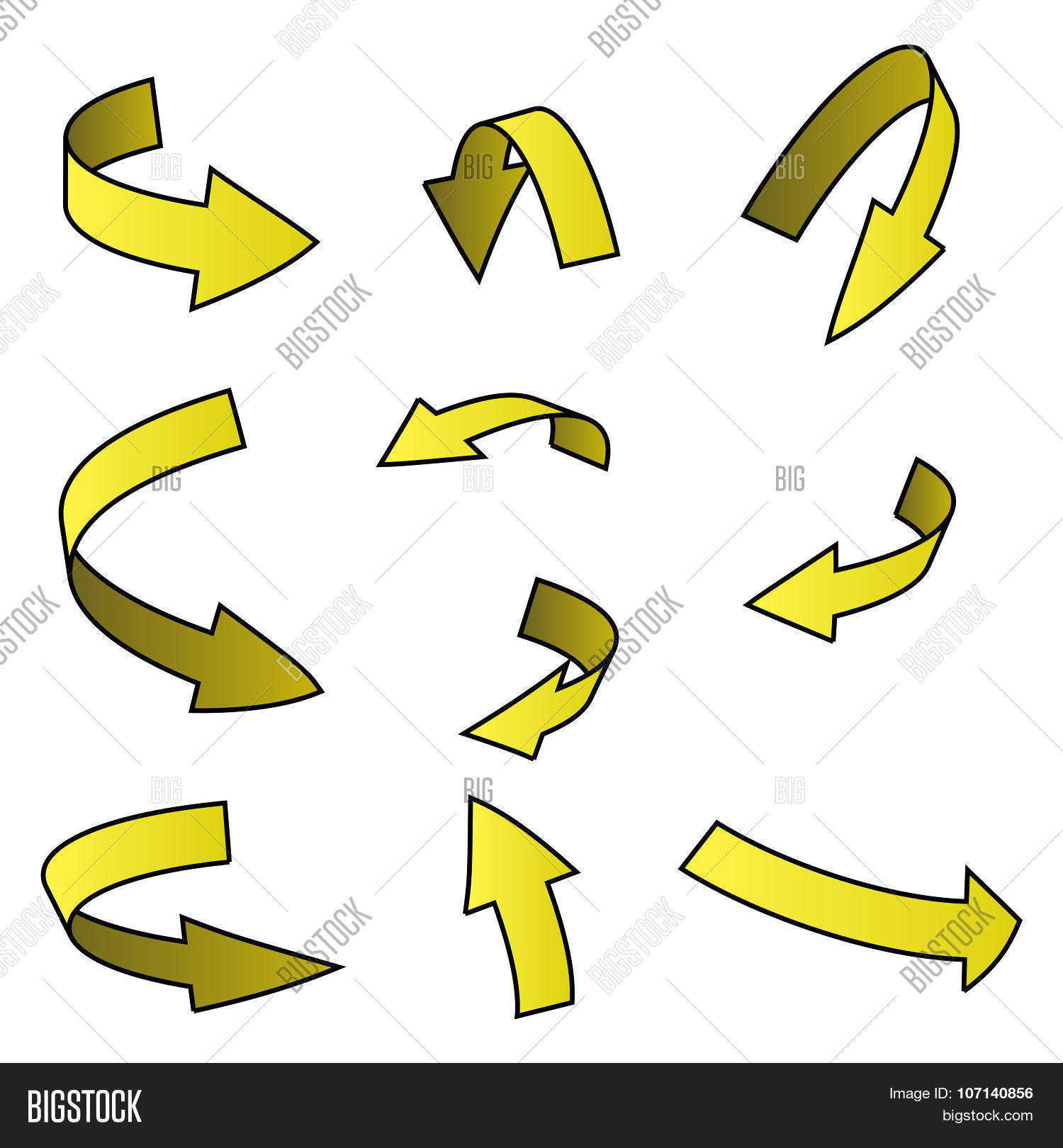 Yellow Arrow Symbol, Vector & Photo (Free Trial) | Bigstock