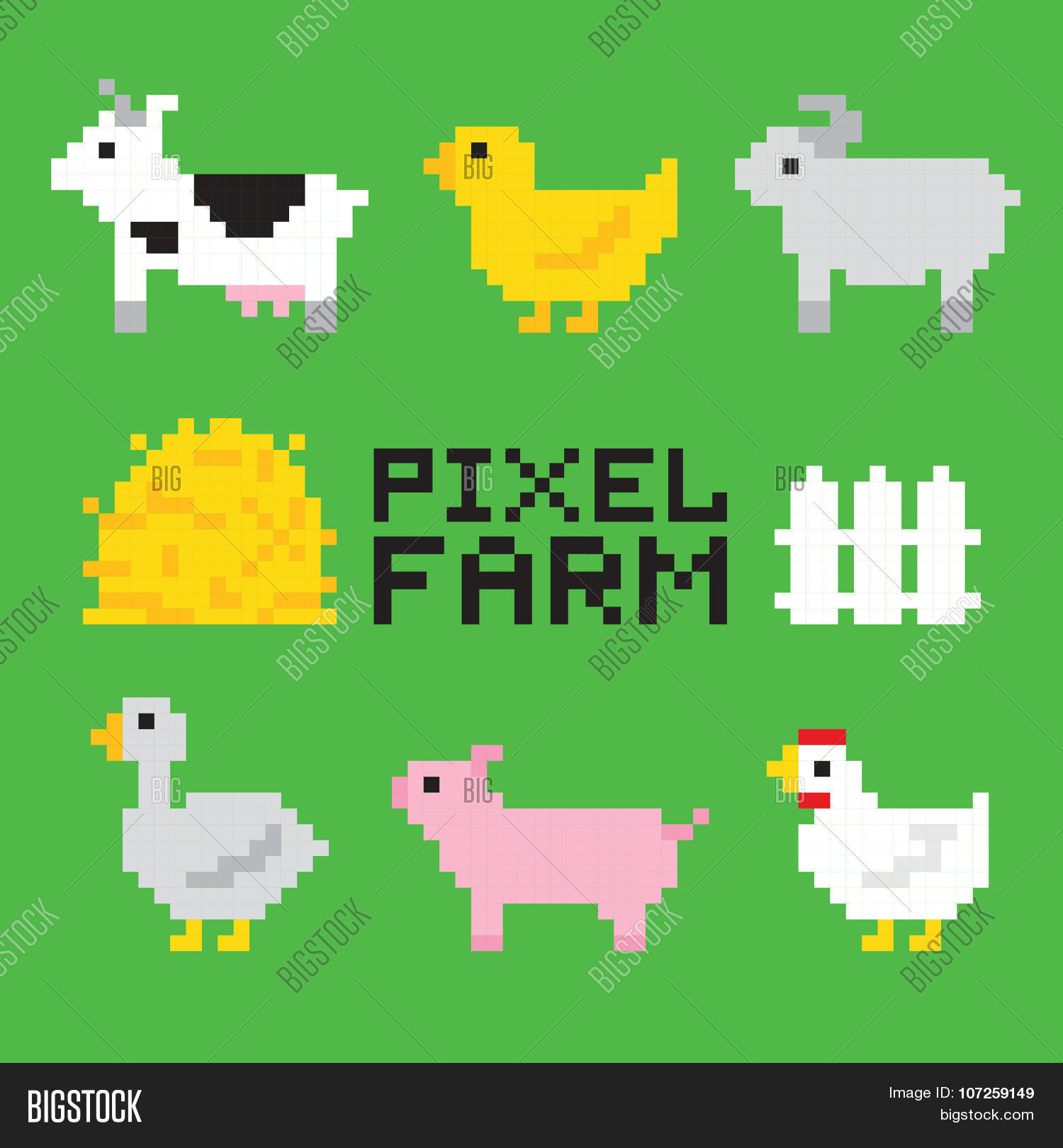 Pixel Art Farm Vector & Photo (Free Trial) | Bigstock