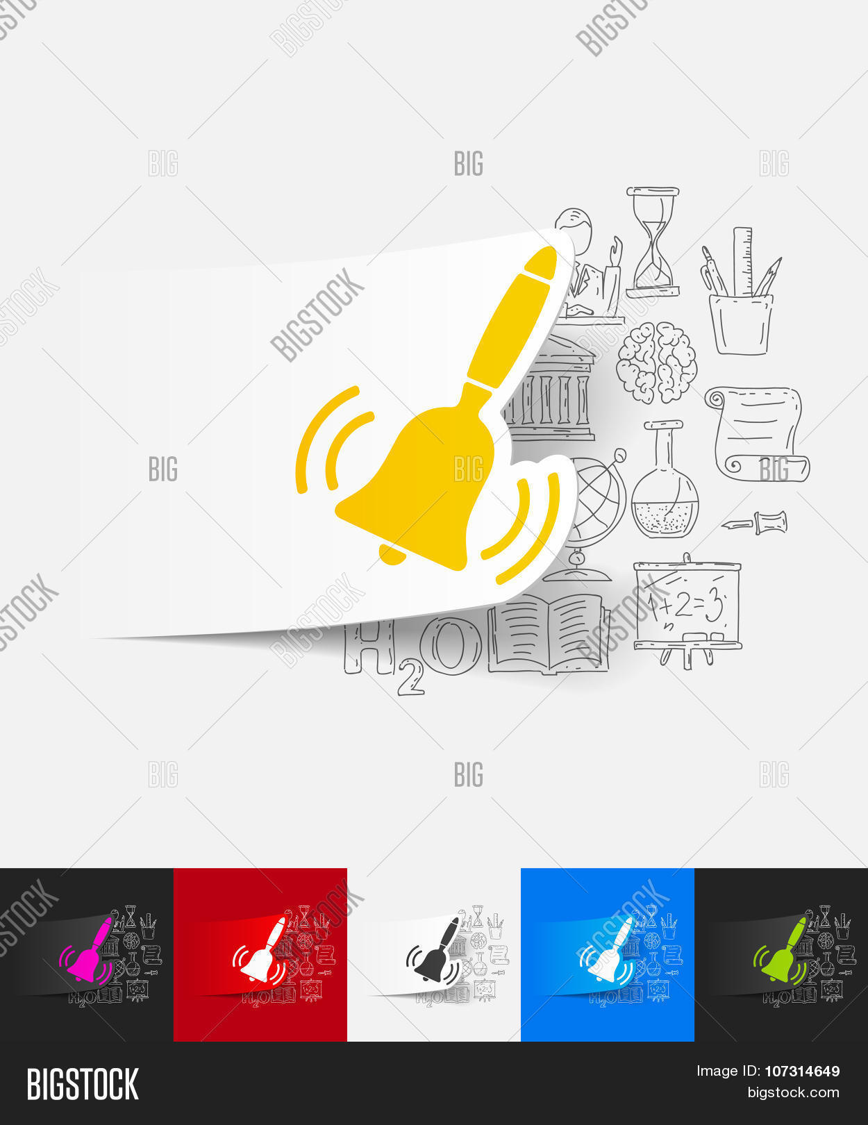 Bell Paper Sticker Vector & Photo (Free Trial) | Bigstock