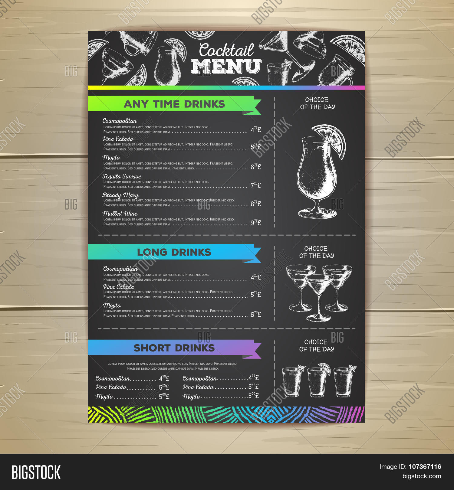 Vintage Cocktail Menu Vector & Photo (Free Trial) | Bigstock