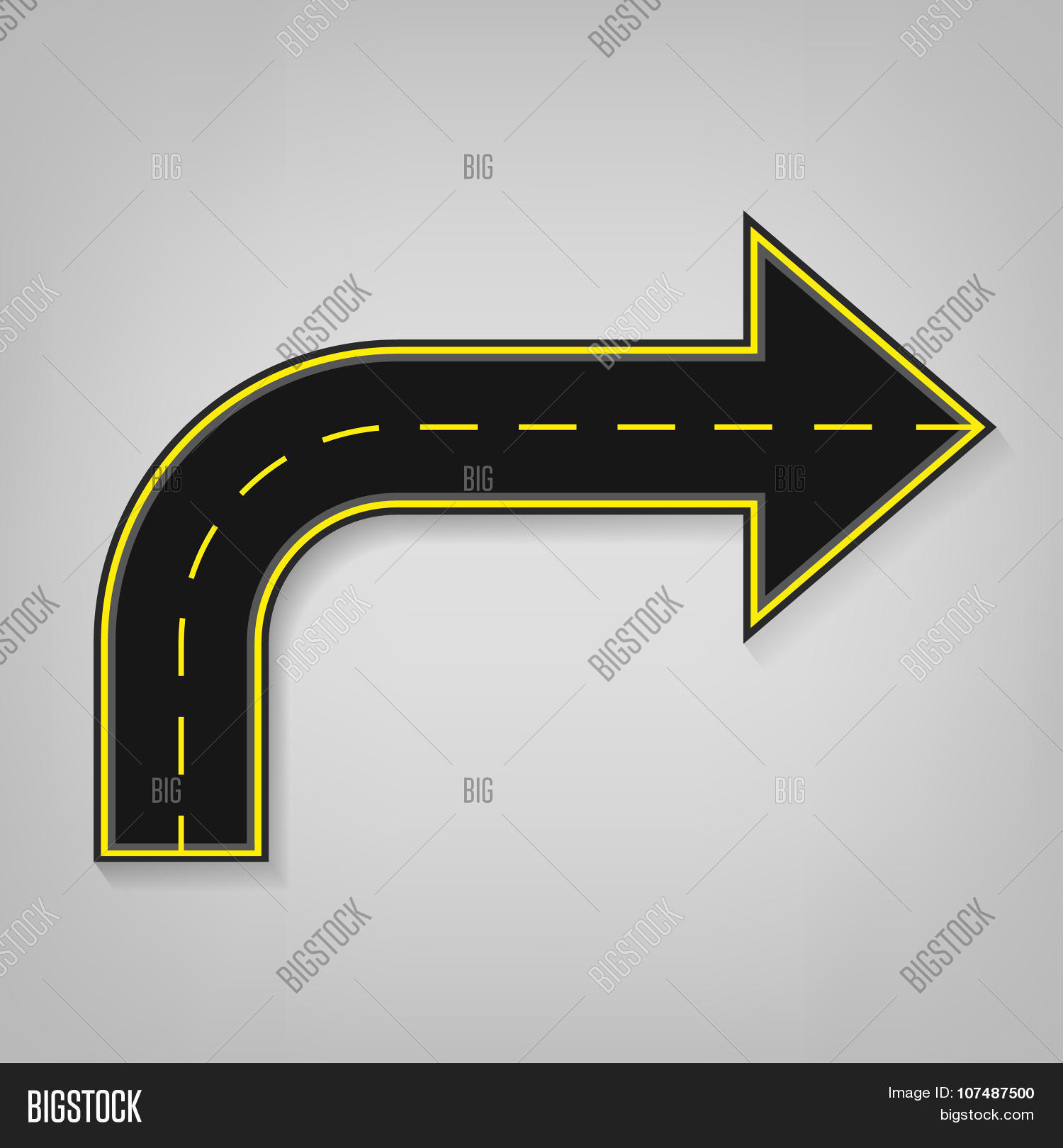 Road Arrow Icon Vector & Photo (Free Trial) | Bigstock