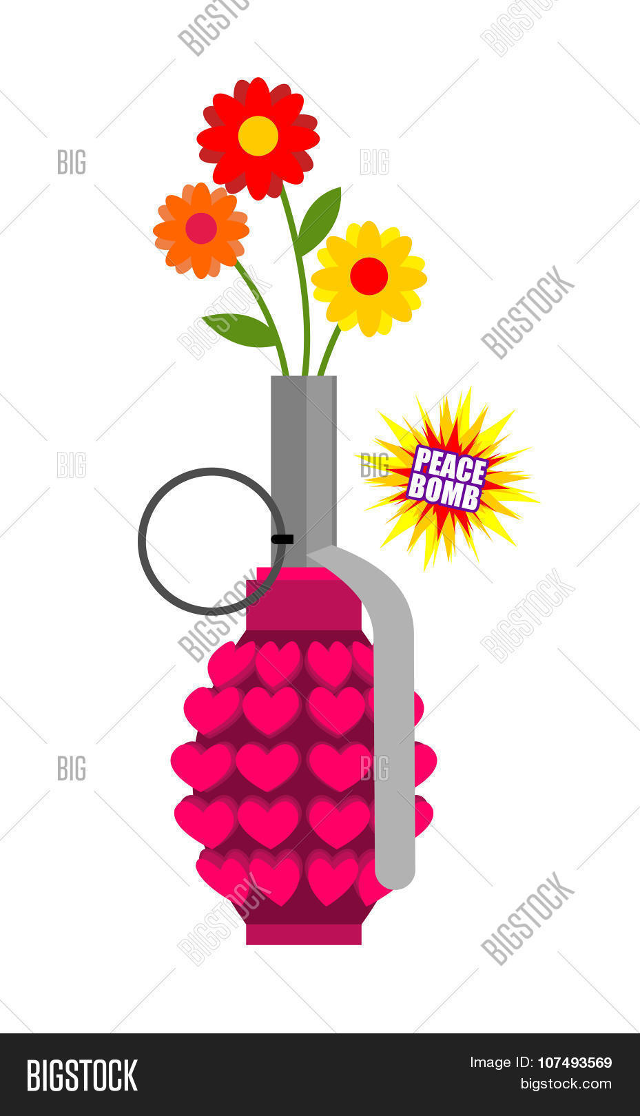 Hand Grenade Hearts. Vector & Photo (Free Trial) | Bigstock