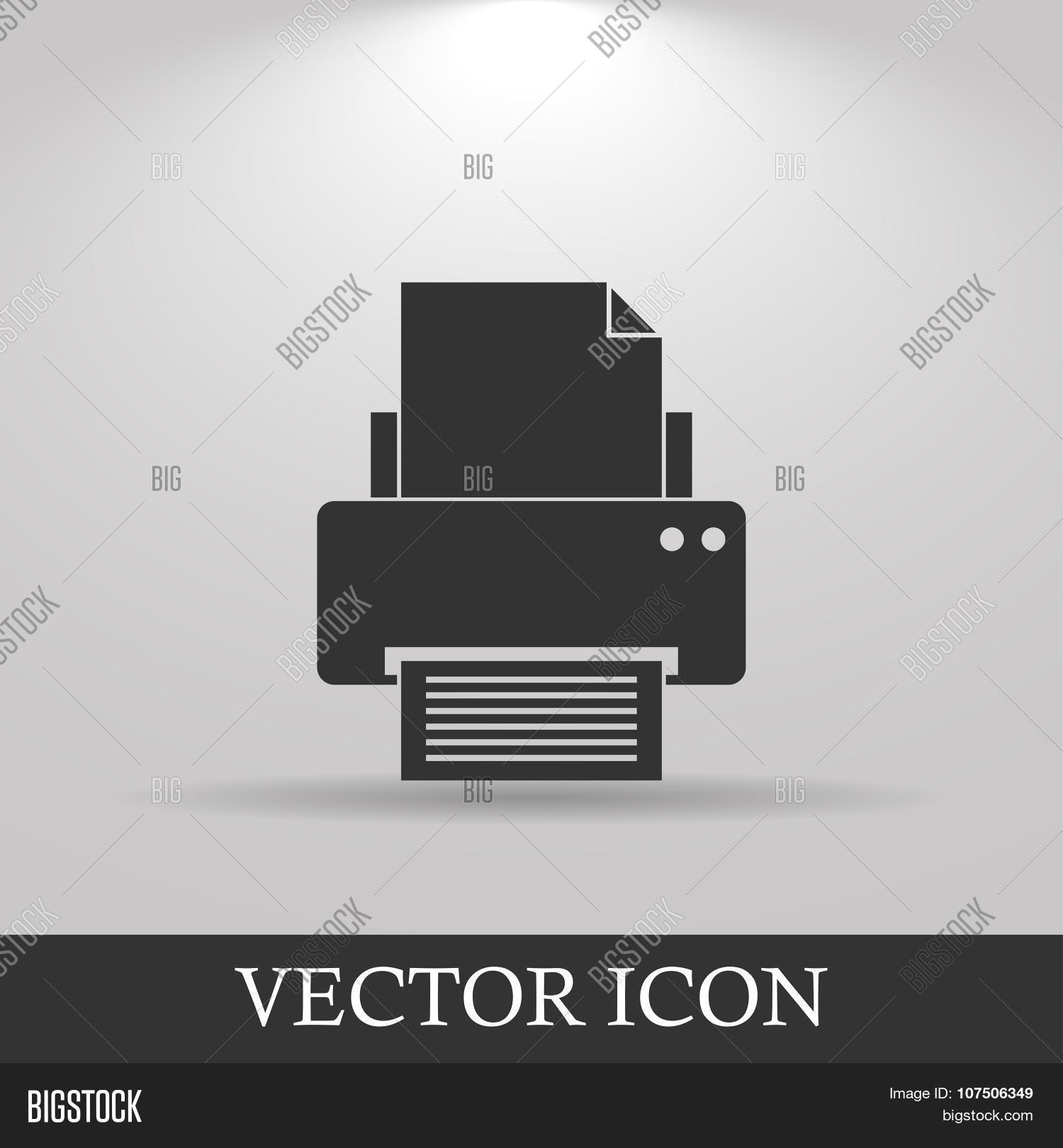 Print Icon. Flat Vector & Photo (Free Trial) | Bigstock