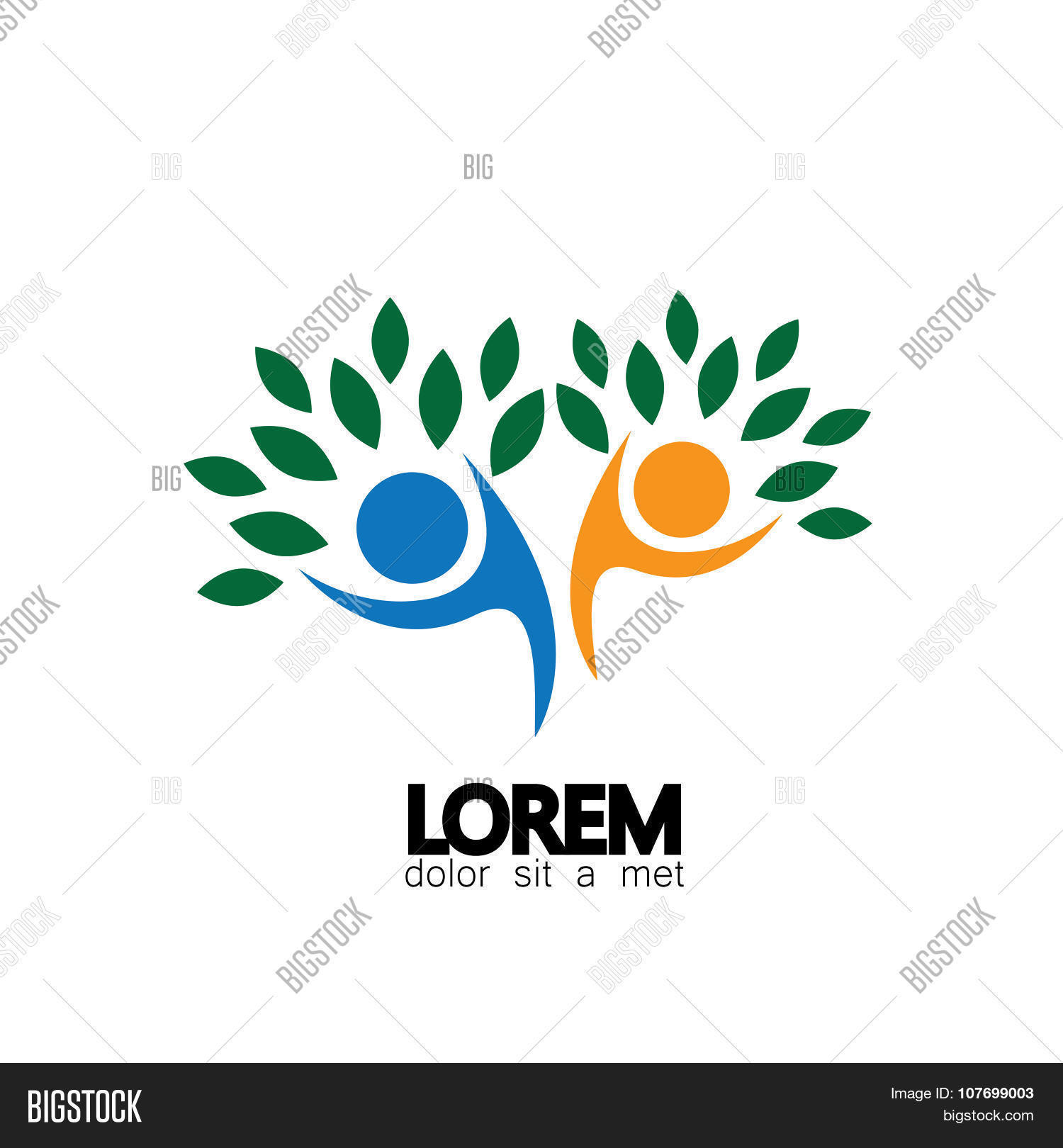 Tree Person Logo Vector & Photo (Free Trial) | Bigstock