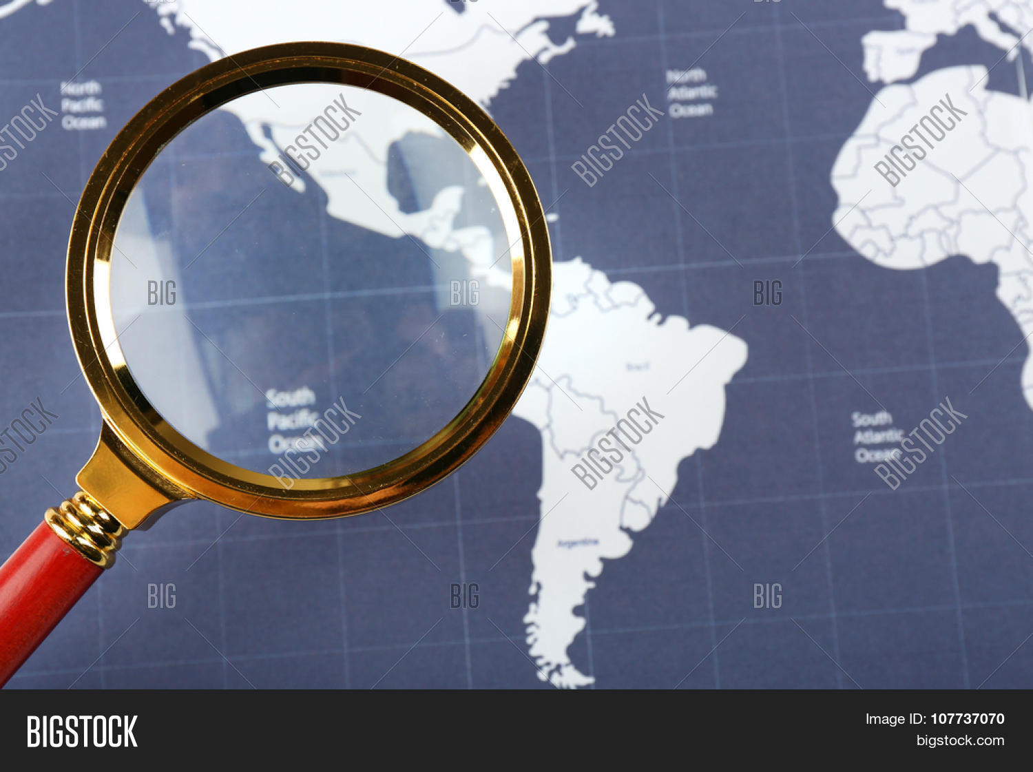 World Map Magnifying Image & Photo (Free Trial) | Bigstock