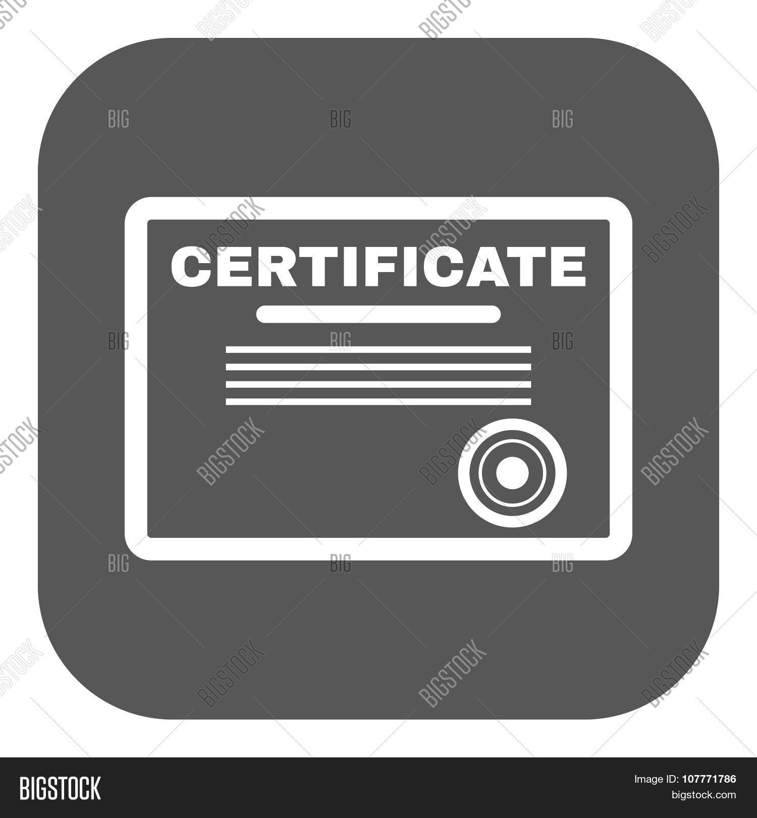 Certificate Icon. Vector & Photo (Free Trial) | Bigstock