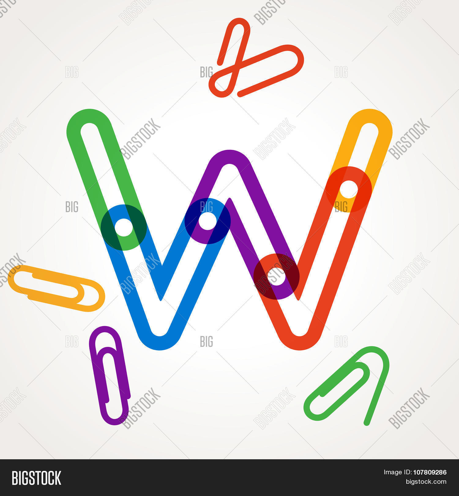 W Letter Paper Clip Vector & Photo (Free Trial) | Bigstock