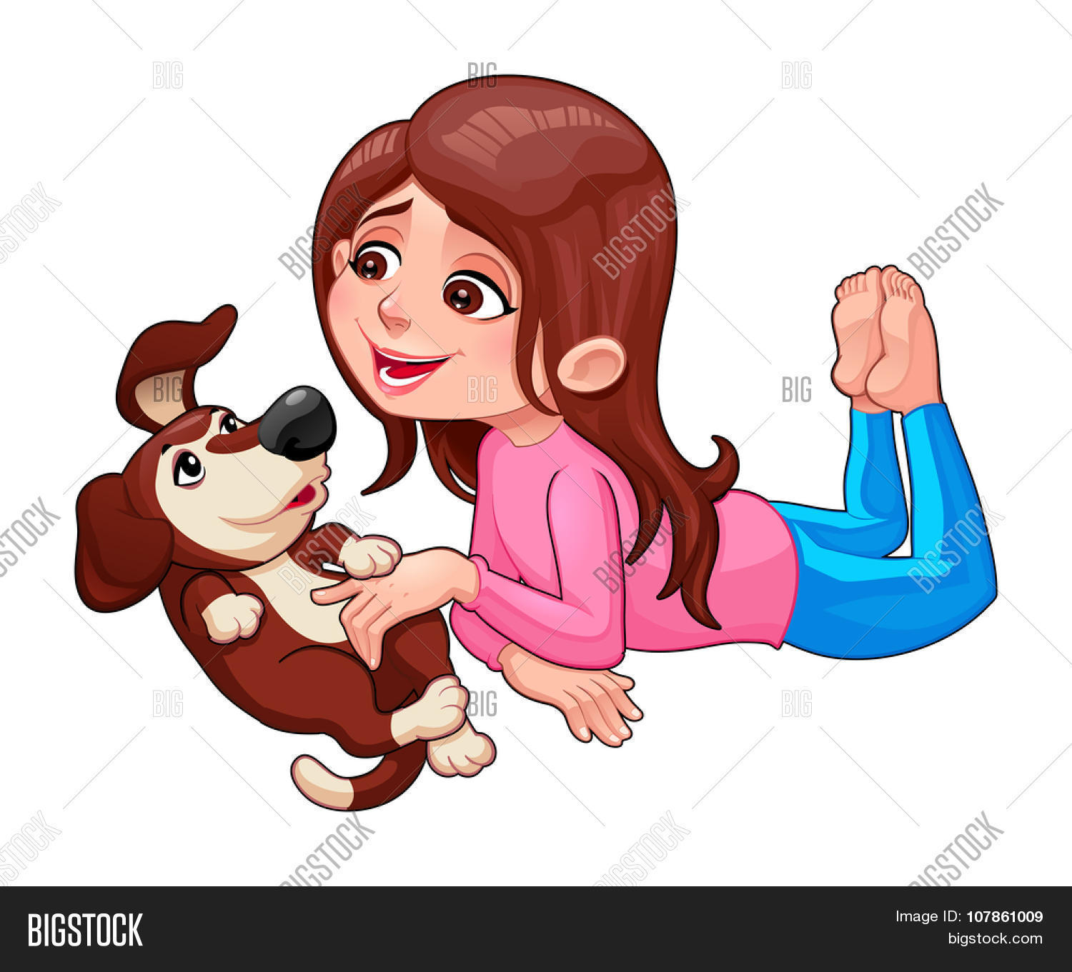 Young Girl Dog. Vector & Photo (Free Trial) | Bigstock