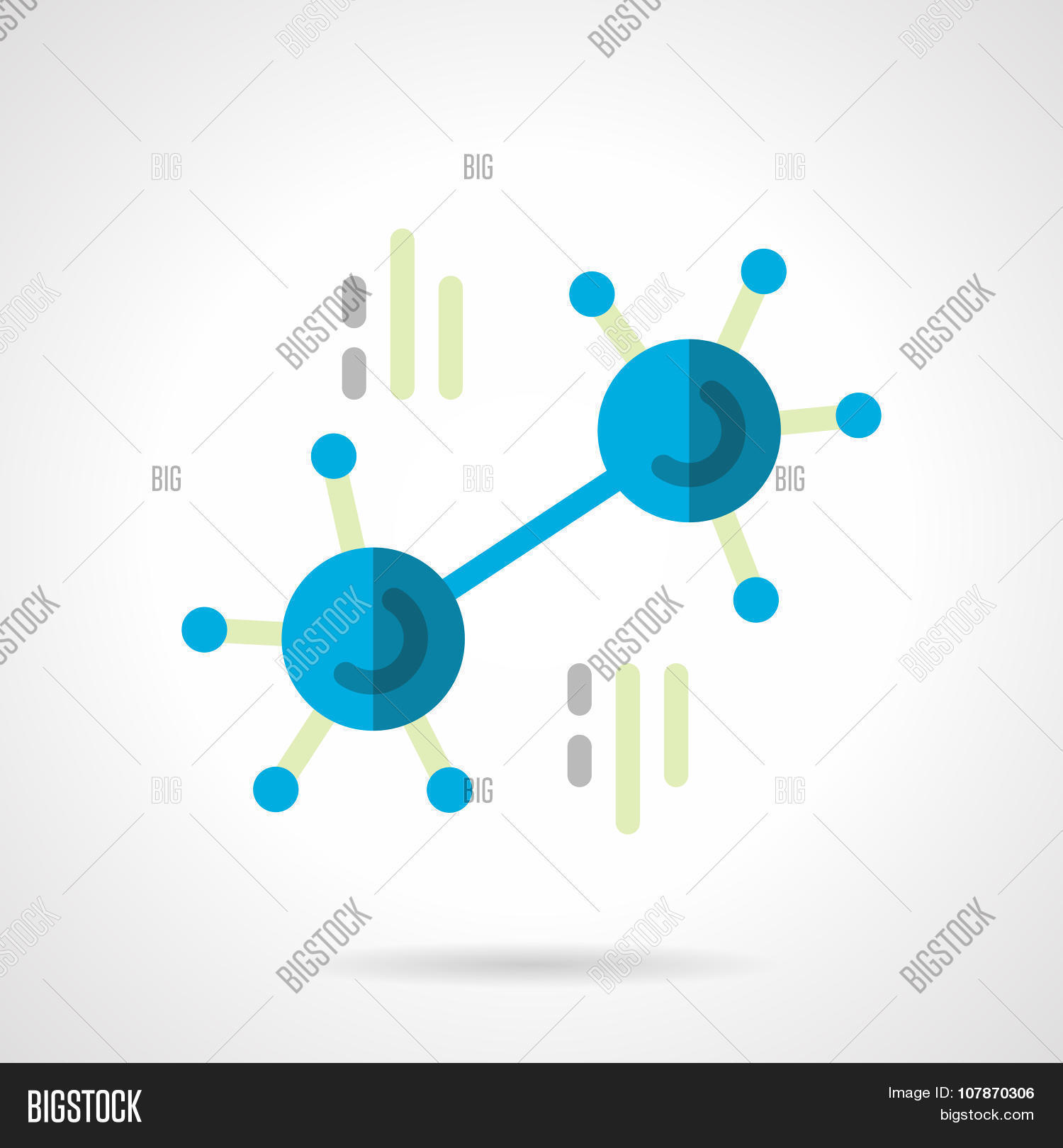 Blue Molecule Flat Vector & Photo (Free Trial) | Bigstock