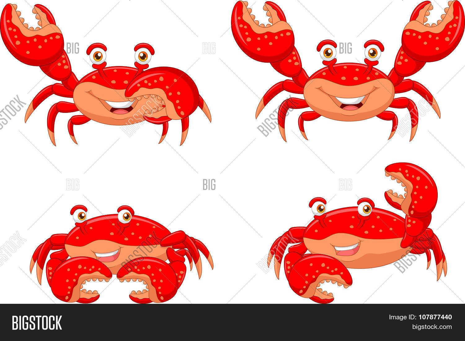 Cartoon Crab Vector & Photo (Free Trial) | Bigstock