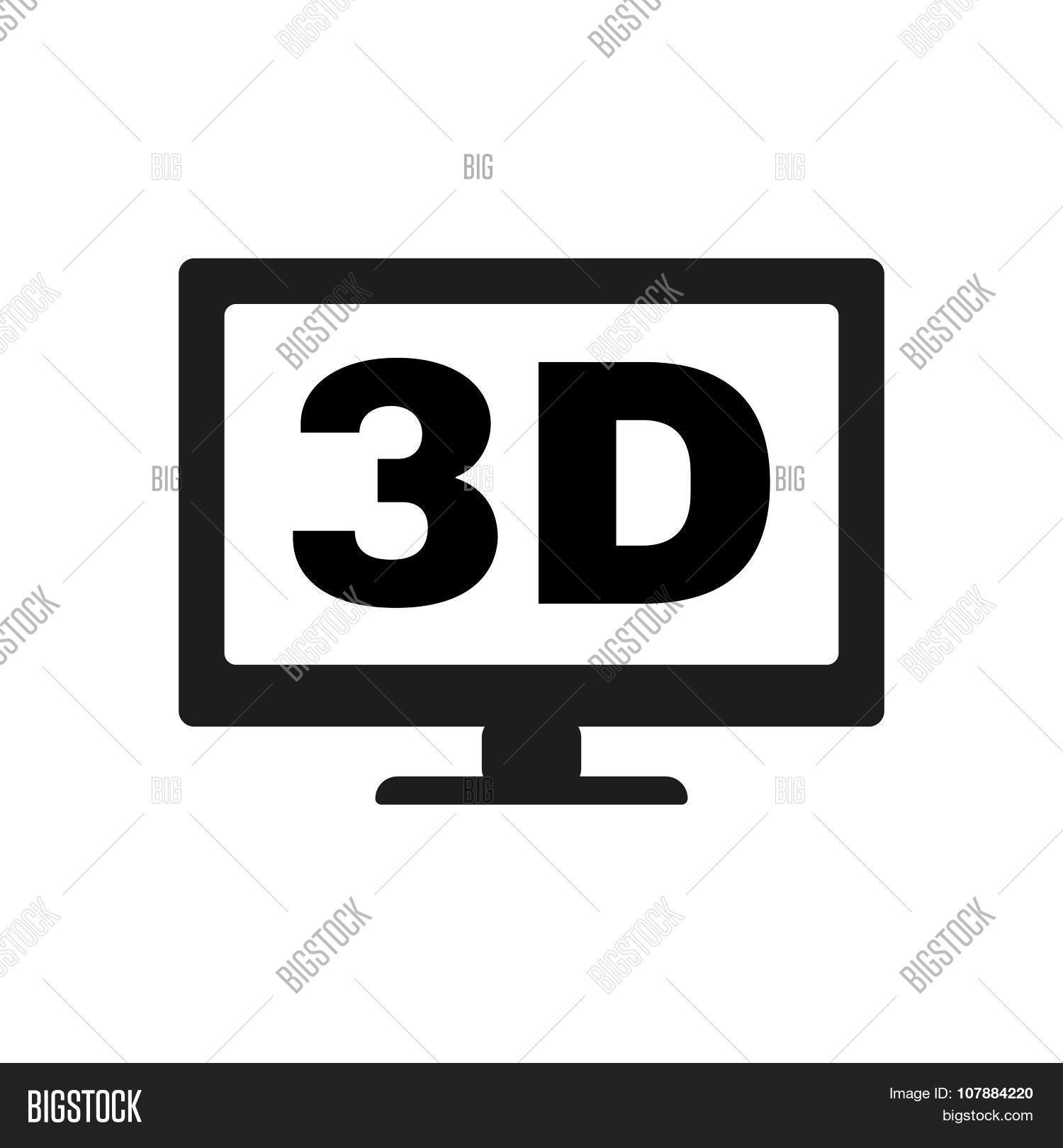 3d Icon. Monitor Vector & Photo (Free Trial) | Bigstock