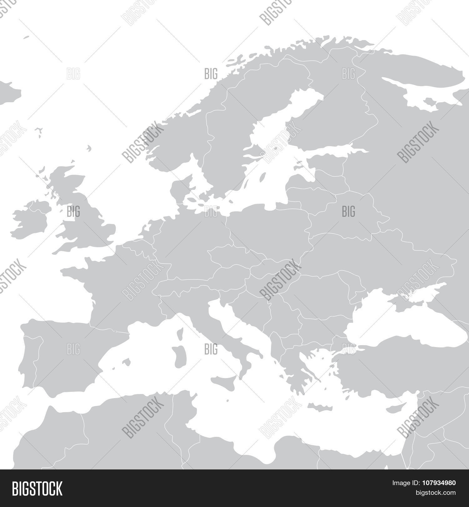 Grey Political Map Vector & Photo (Free Trial) | Bigstock