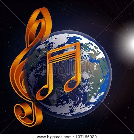 Music Note Planet Vector & Photo (Free Trial) | Bigstock
