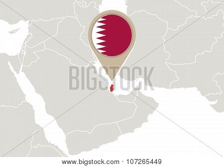 Qatar On World Map Vector & Photo (Free Trial) | Bigstock