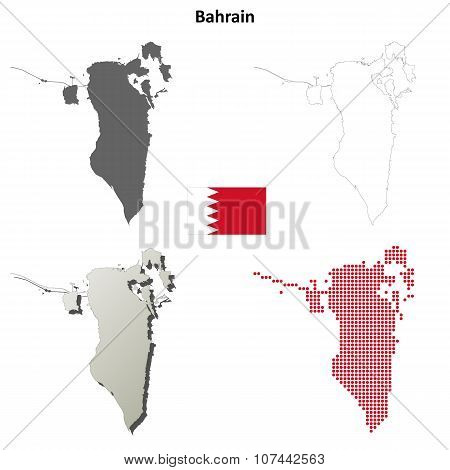 Bahrain Outline Map Vector & Photo (Free Trial) | Bigstock