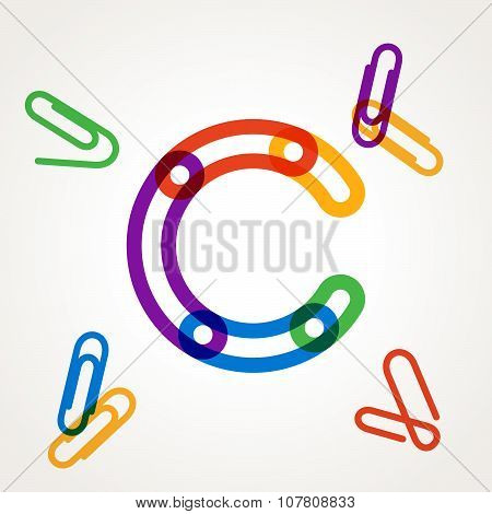 C Letter Paper Clip Vector & Photo (Free Trial) | Bigstock