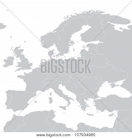 Grey Political Map Vector & Photo (Free Trial) | Bigstock