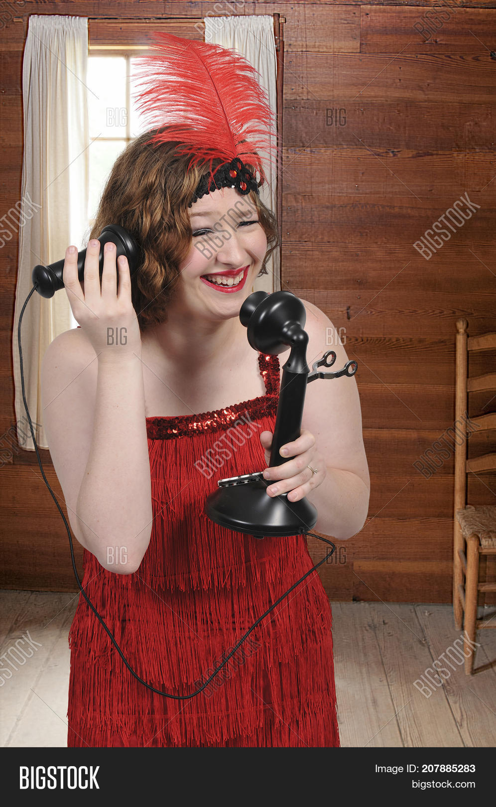 Woman Using Old Timey Image & Photo (Free Trial) | Bigstock