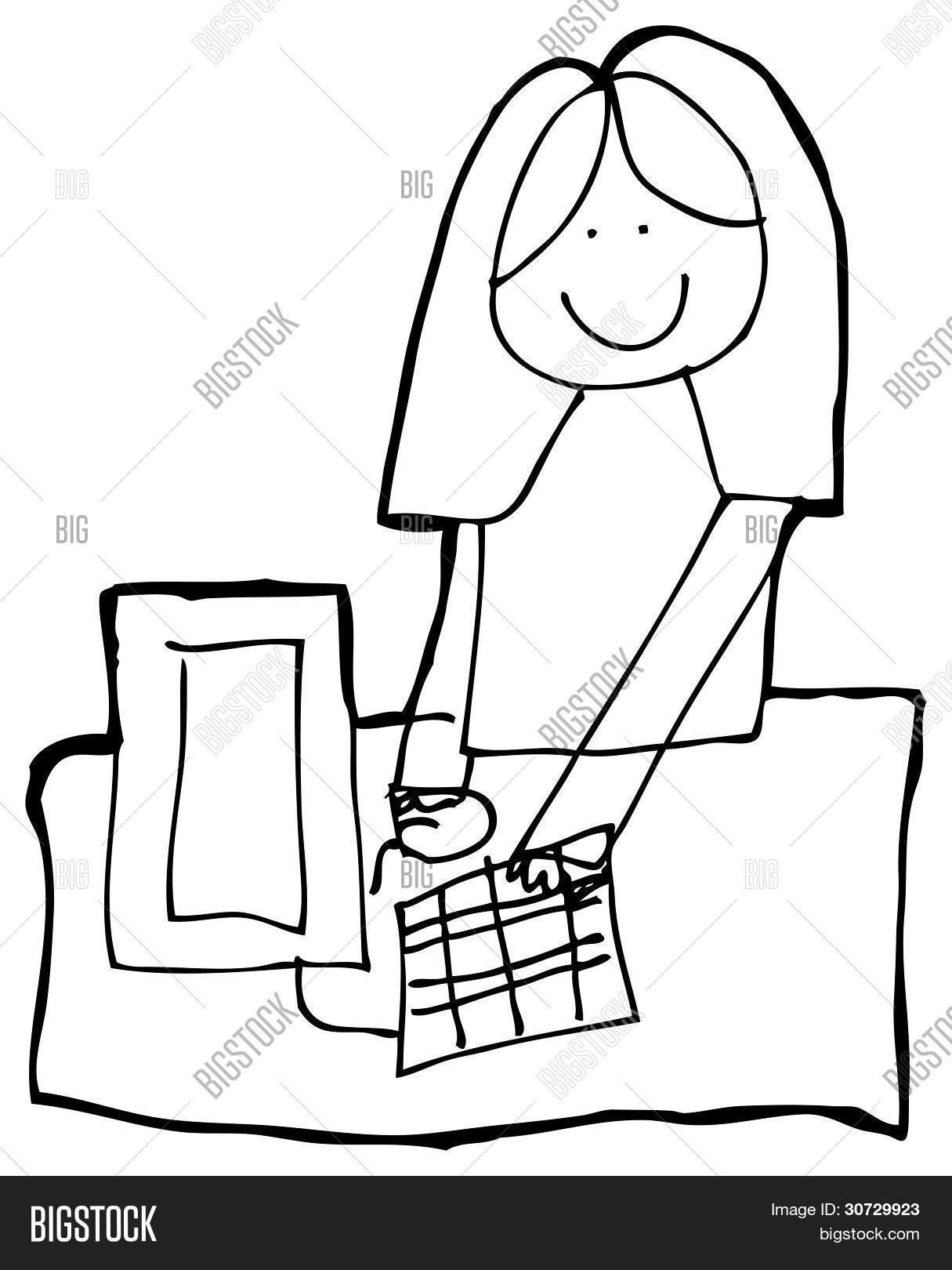 Shop Assistant Cartoon Image & Photo (Free Trial) | Bigstock