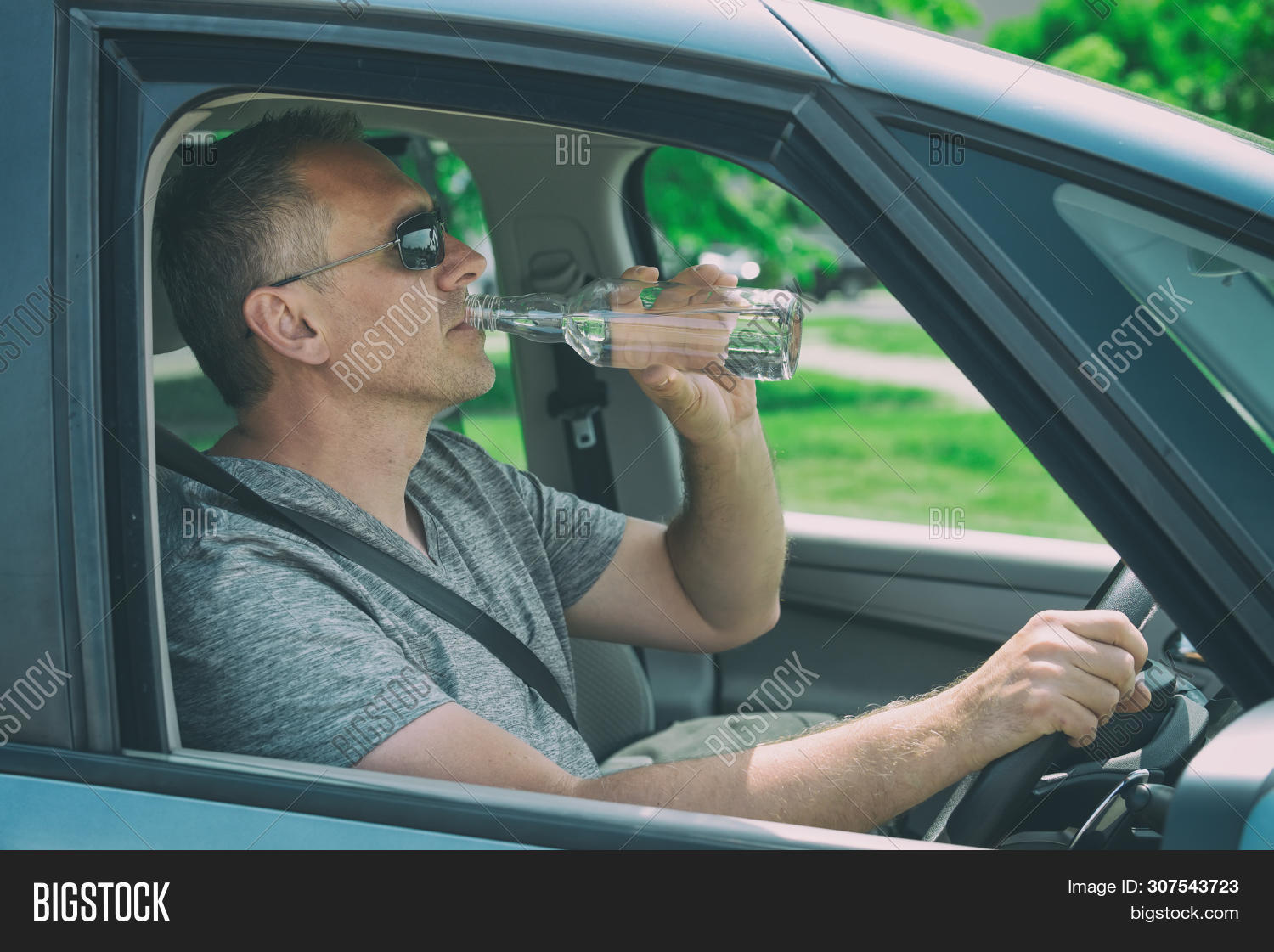 Man Driving Car Bottle Image & Photo (Free Trial) | Bigstock