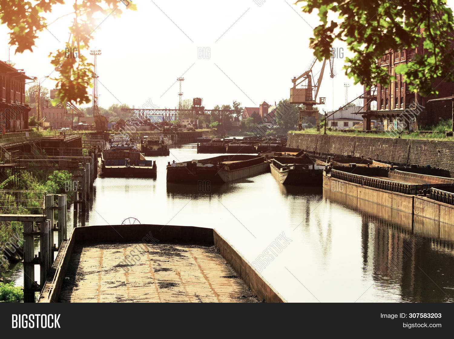 Old Barges Moored Port Image & Photo (Free Trial) | Bigstock
