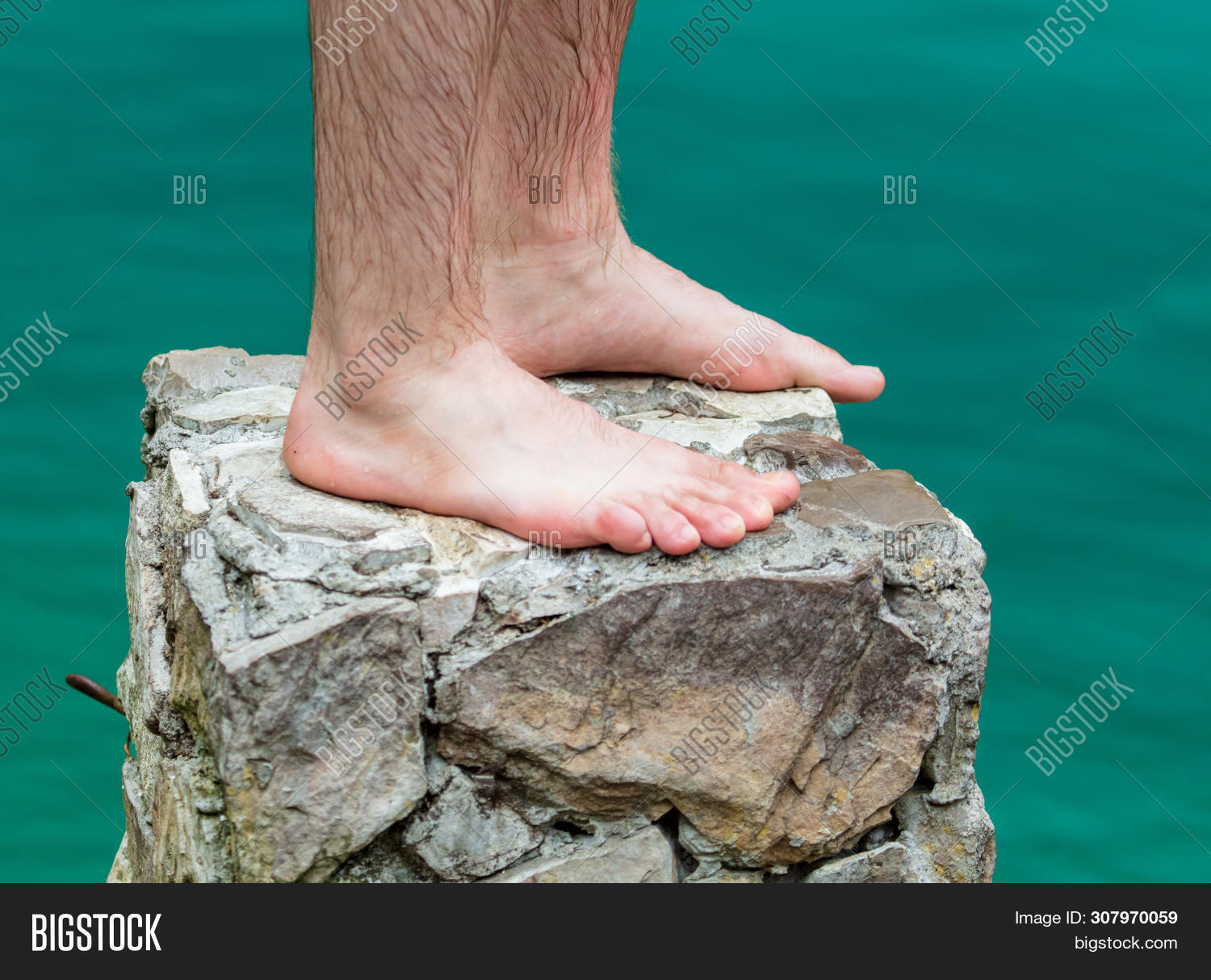 Bare Feet Man On Stone Image & Photo (Free Trial) | Bigstock